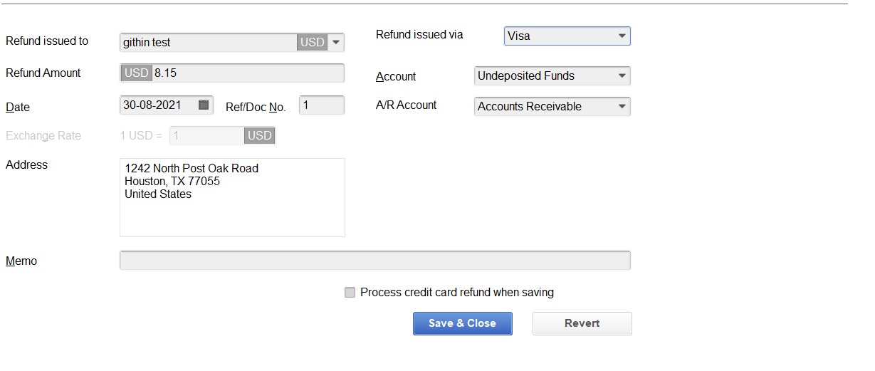 Parex Bridge - How are refunded orders handled in QuickBooks Desktop