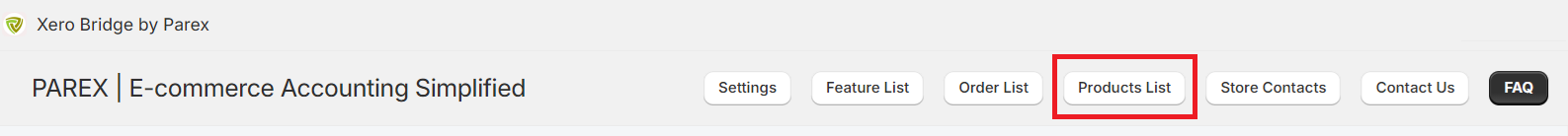 Parex Bridge - Product sync as Non-Inventory feature- Xero Bridge app